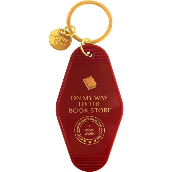 JOLLITY & CO Vintage Motel Keychain - On My Way To The Bookstore
