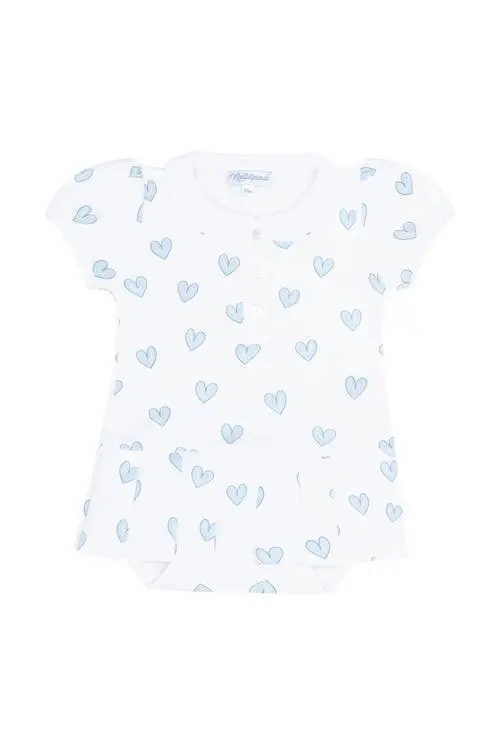 NELLAPIMA Heart Print Bodysuit Dress - Blue