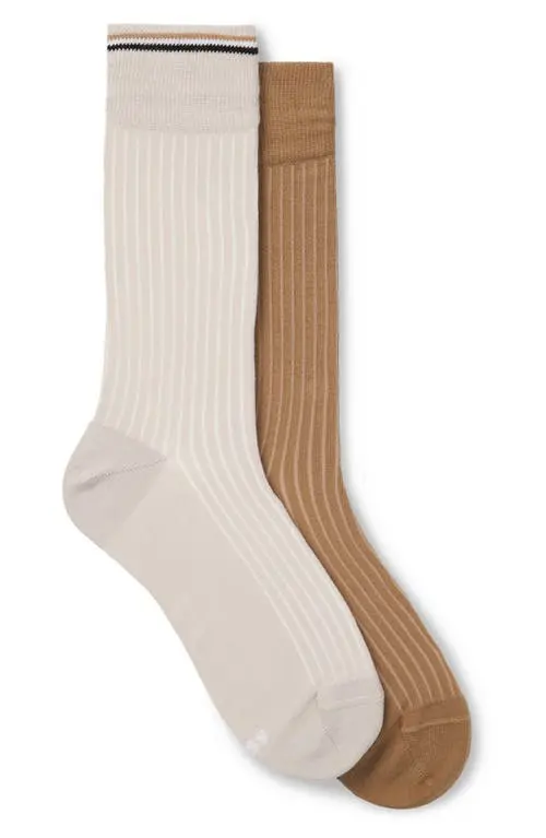 BOSS Assorted Crew Socks 2 Pack - Light Beige