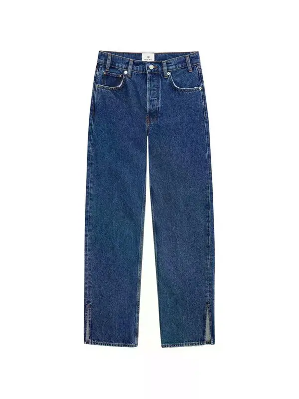 ANINE BING Slit-hem Straight Leg Jeans