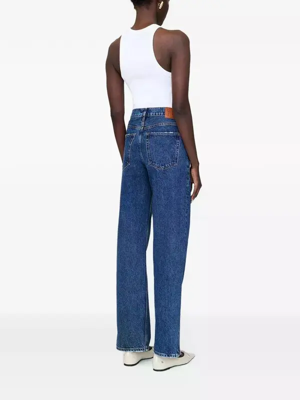 ANINE BING Slit-hem Straight Leg Jeans