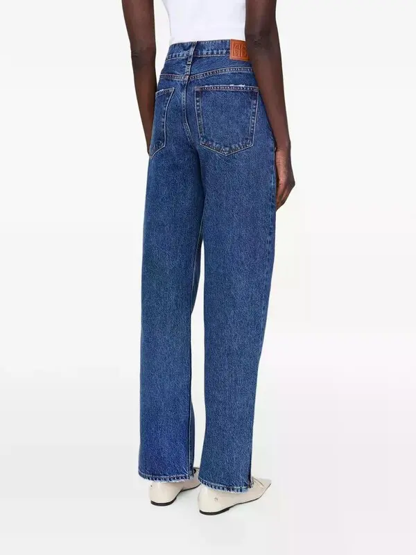 ANINE BING Slit-hem Straight Leg Jeans