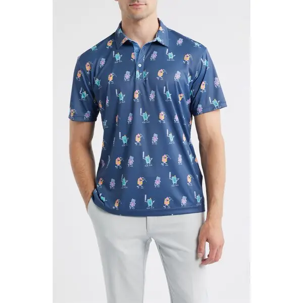 SWANNIES Combs Performance Golf Polo - Vintage-indigo