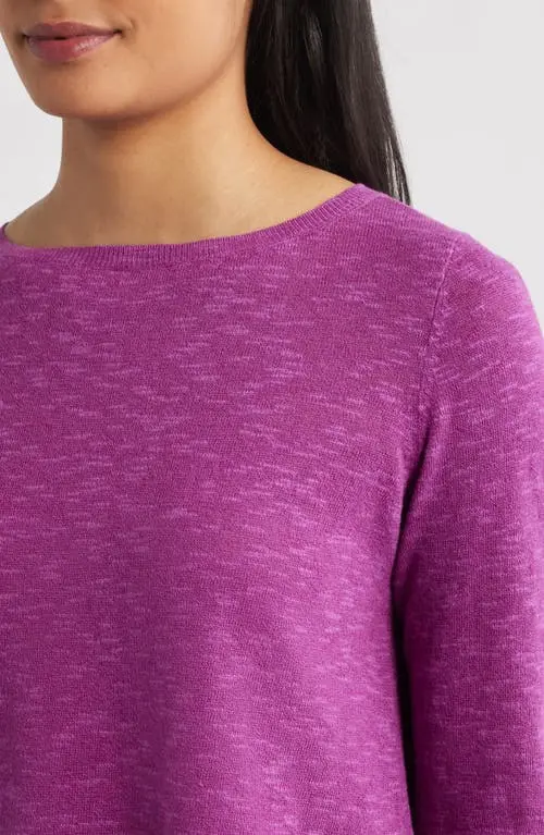 Eileen Fisher Boat Neck Organic Linen & Cotton Sweater