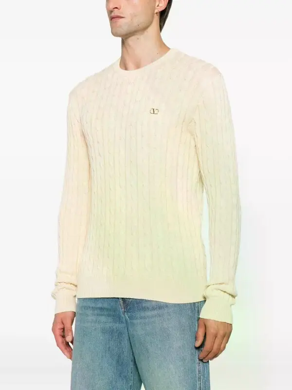Valentino Garavani Vlogo Cable-knit Sweater
