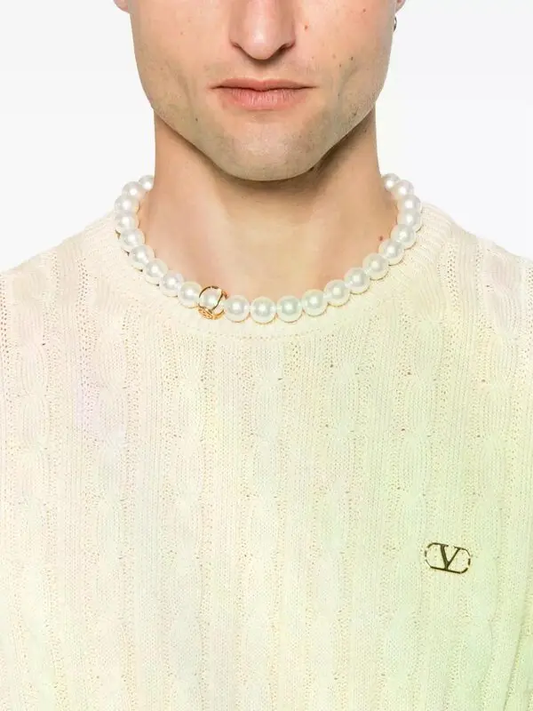 Valentino Garavani Vlogo Cable-knit Sweater