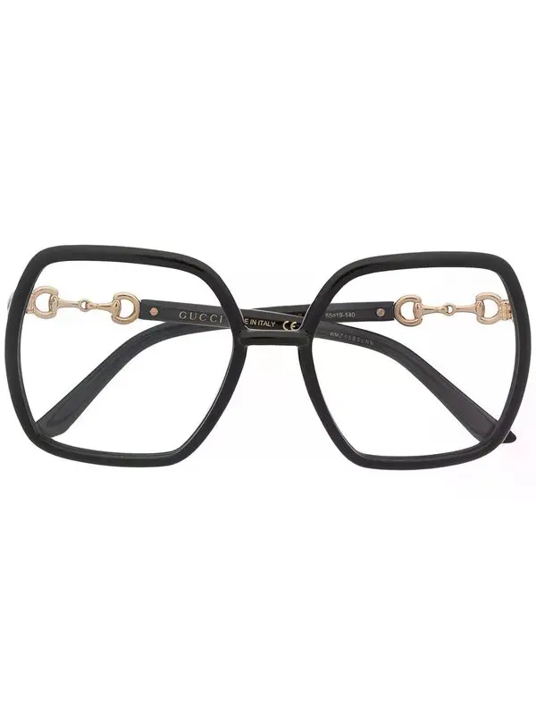 Gucci Oversize-frame Horsebit-detail Glasses - Black