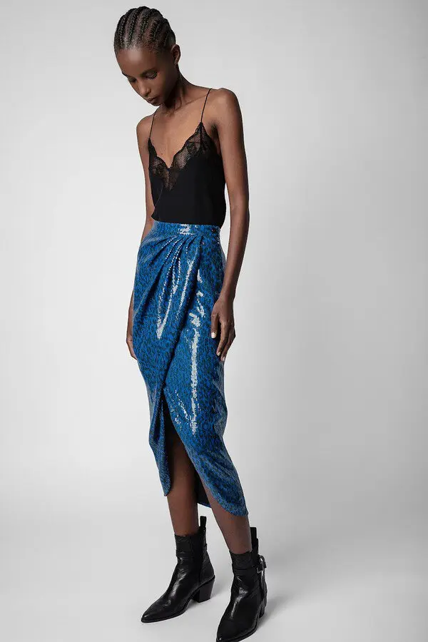 Zadig&Voltaire Jamelia Sequins Wrap Skirt