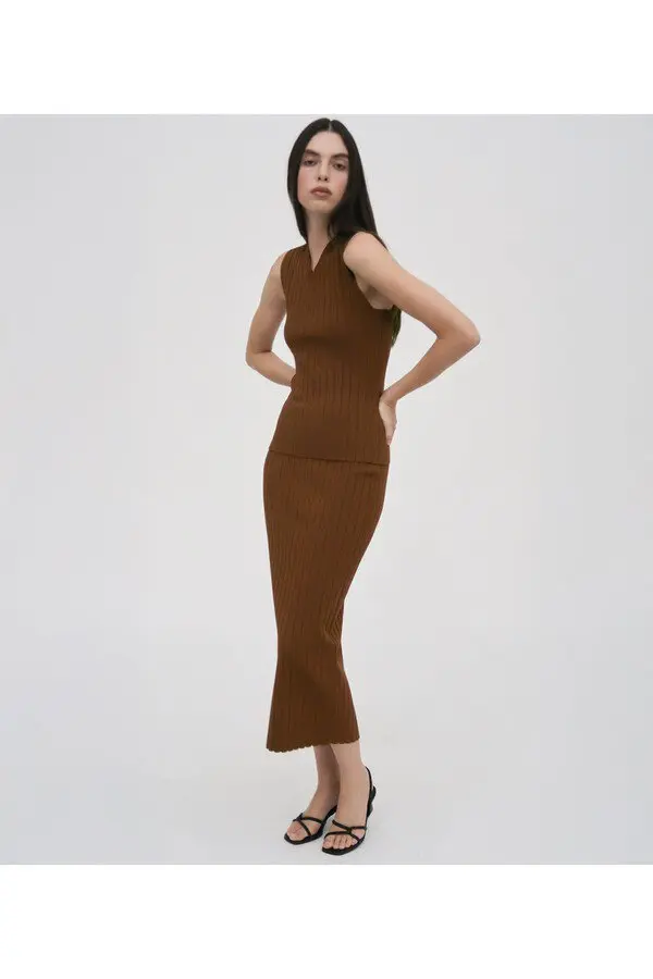 Rosetta Getty Ribbed Sweater Vest - Neutral