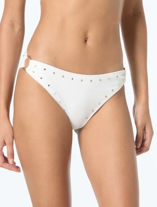 Michael Kors Ring Side Bikini Bottom - White