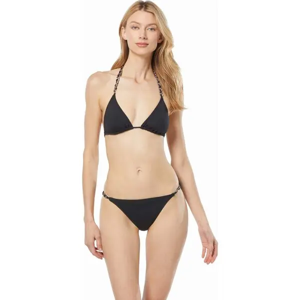 Michael Kors Chain String Bikini Top - Black