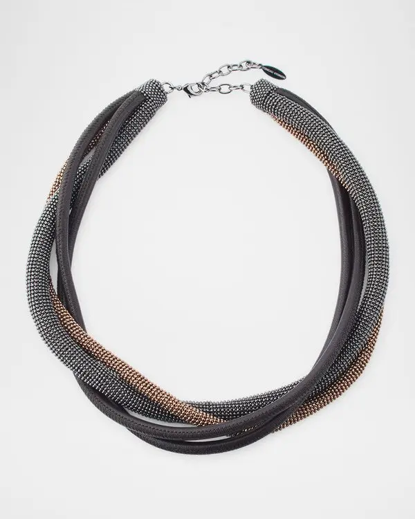 Brunello Cucinelli Monili Twisted Coil Collar Necklace - Cdp29 Dark Chocolate