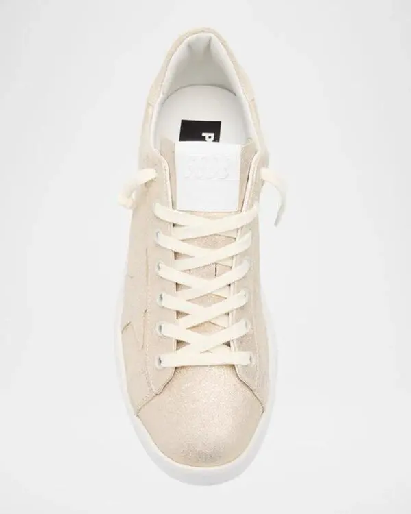 GOLDEN GOOSE Purestar Shimmer Leather Low-top Sneakers - Platinum