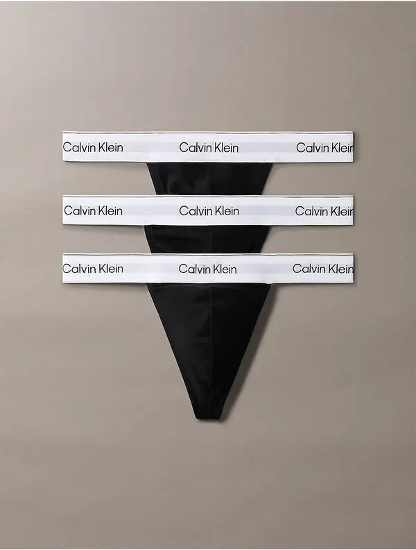 Calvin Klein Icon Cotton Stretch 3-pack Thong - Black