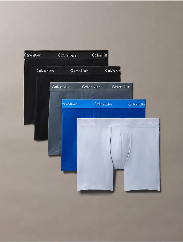 Calvin Klein Icon Cotton Stretch 5-pack Boxer Brief - Royalty/black/casual Blue/turbulence/black W/ Dtm Wbs