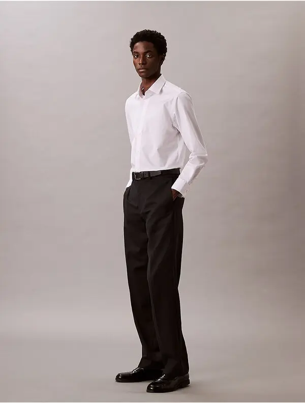 Calvin Klein Refined Cotton Stretch Slim Fit Dress Shirt In Berry - 40% Off  | Editorialist