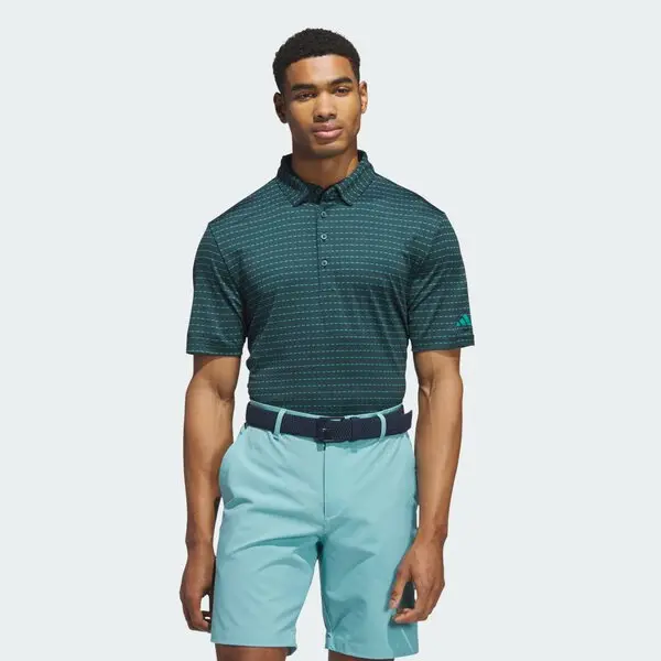 Adidas Ultimate365 Dash Stripe Polo Shirt - Aurora Ivy / Pure Teal