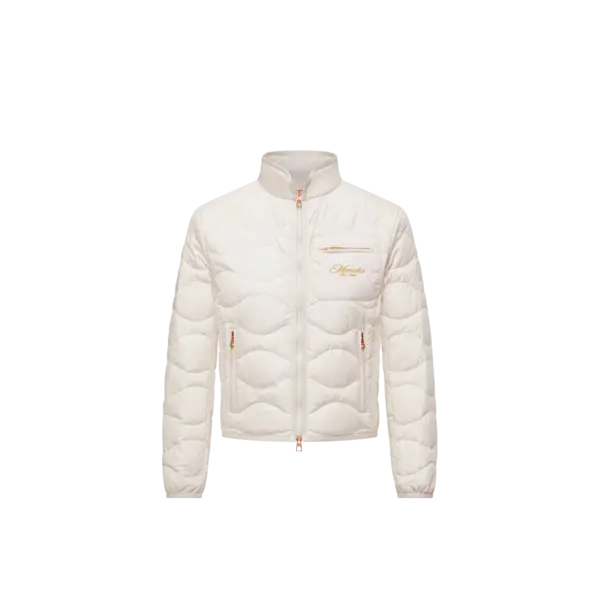 Moncler Tegea Wave-quilted Short Down Jacket - White