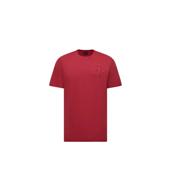 Moncler Three-dimensional Logo Cotton T-shirt - Red