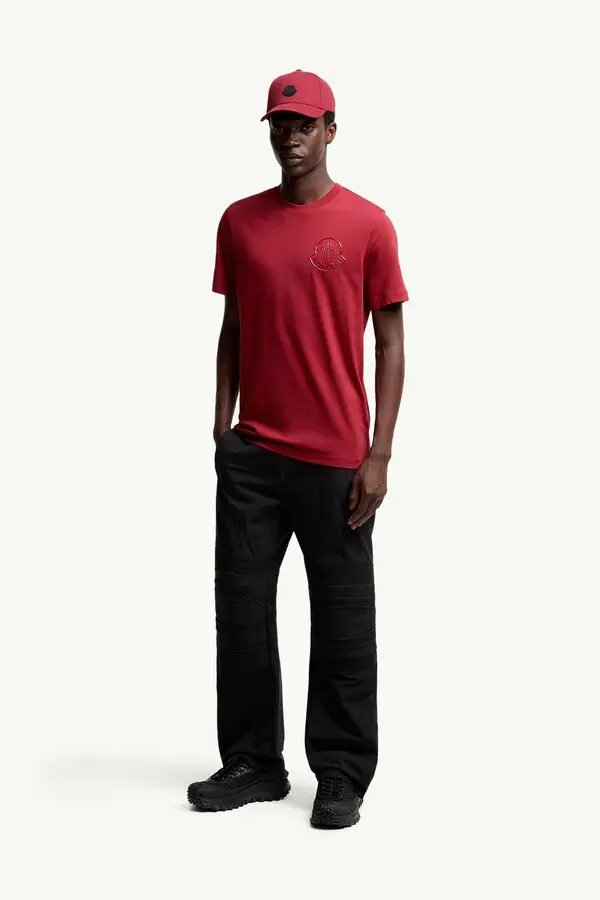 Moncler Three-dimensional Logo Cotton T-shirt - Red