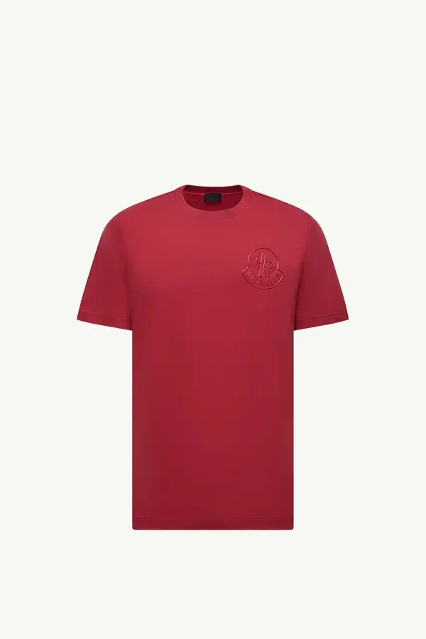 Moncler Three-dimensional Logo Cotton T-shirt - Red
