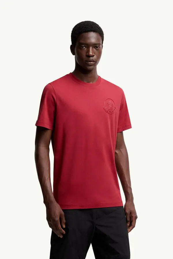 Moncler Three-dimensional Logo Cotton T-shirt - Red