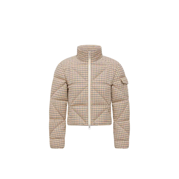 Moncler Keros Diamond-quilted Wool Blend Short Down Jacket