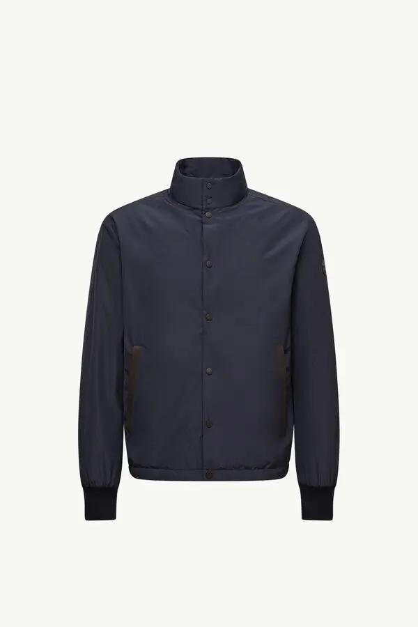 Moncler Lanques Leather-trimmed Down Jacket - Blue