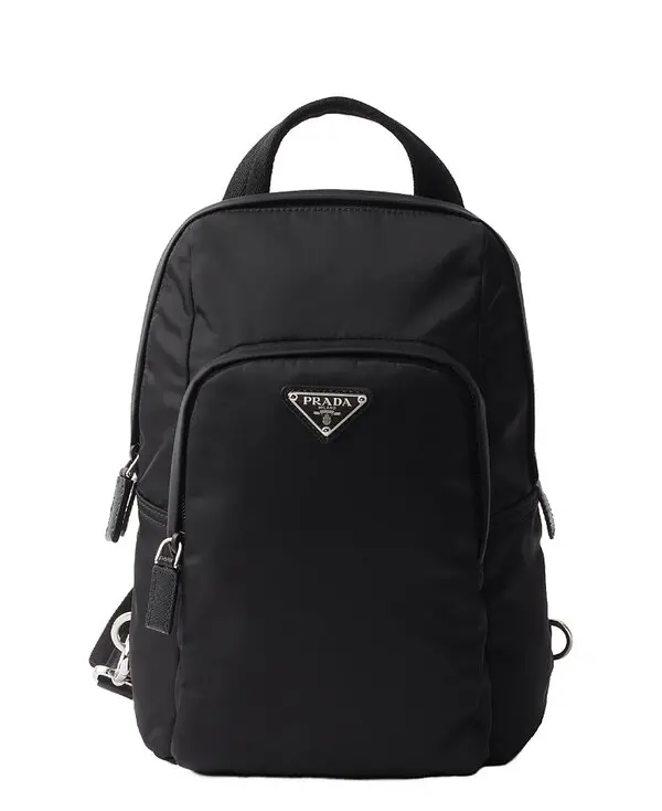 Prada Re-nylon And Saffiano Leather Backpack - Black