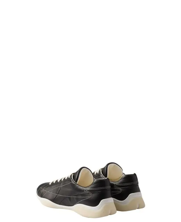 Prada Nappa Leather Sneakers - Black