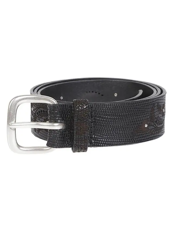 ORTIGNI Leather Belt - Black