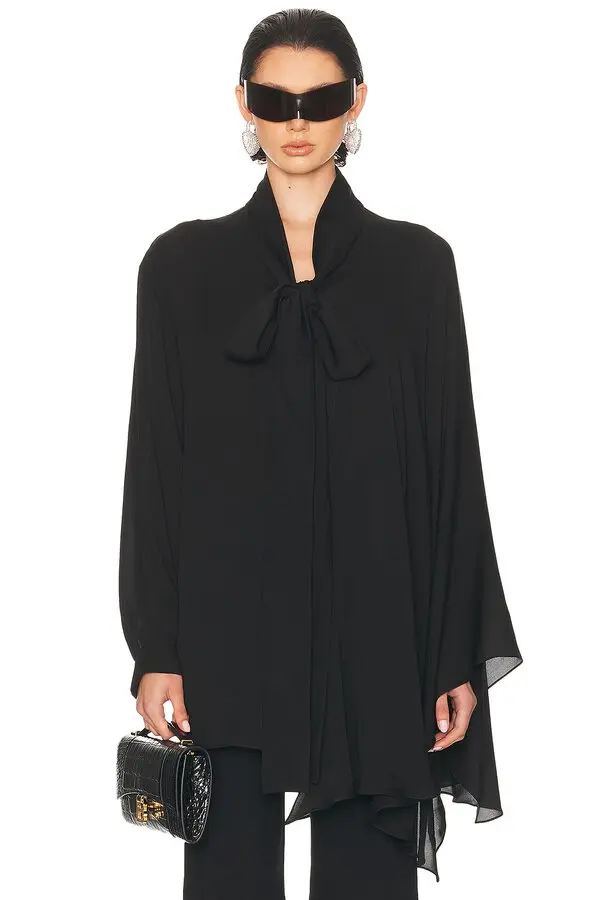 Balenciaga Washed Silk Georgette Top