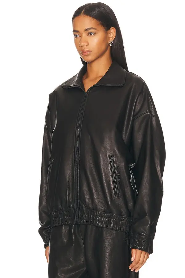 Acne Studios Lemmy Crop Leather Jacket In Black Editorialist