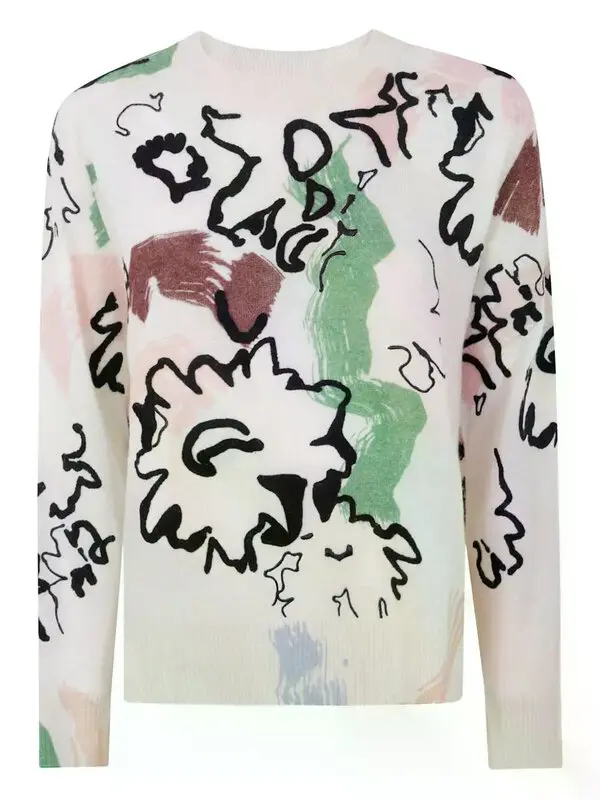 Paul Smith Abstract-print Crew-neck Jumper - White