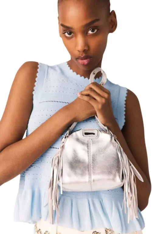 Maje Miss M Micro Bag - Silver