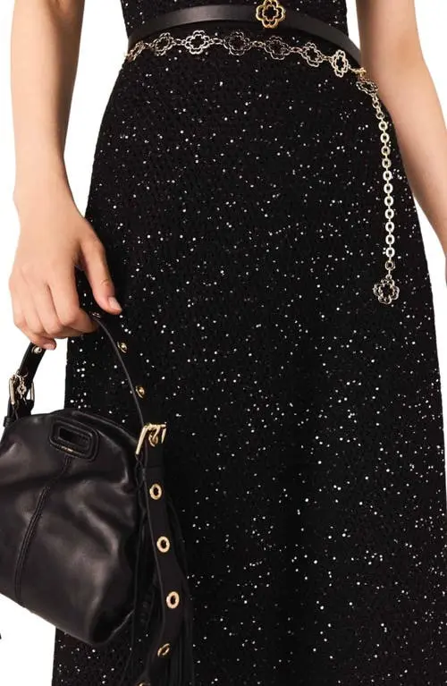 Maje Miss M Micro Leather Bag - Black