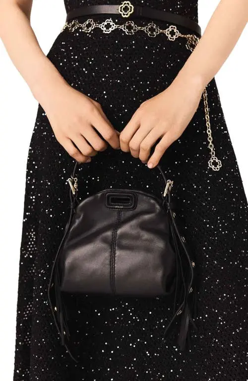 Maje Miss M Micro Leather Bag - Black