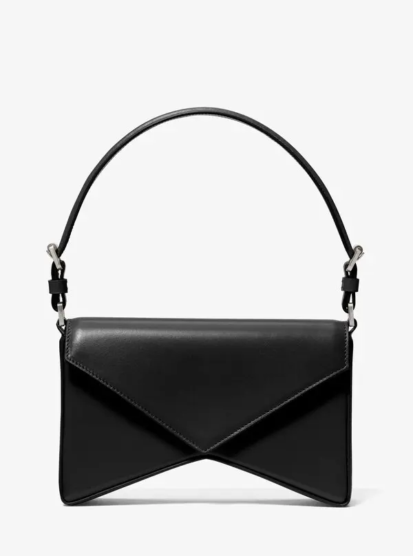 Michael Kors Manhatta Medium Leather Shoulder Bag - Black