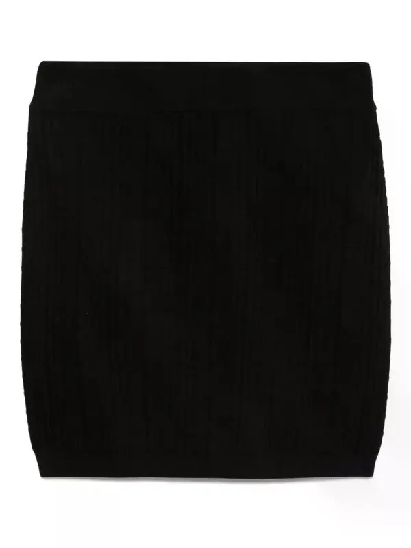 Balmain Ribbed-knit Skirt - Black