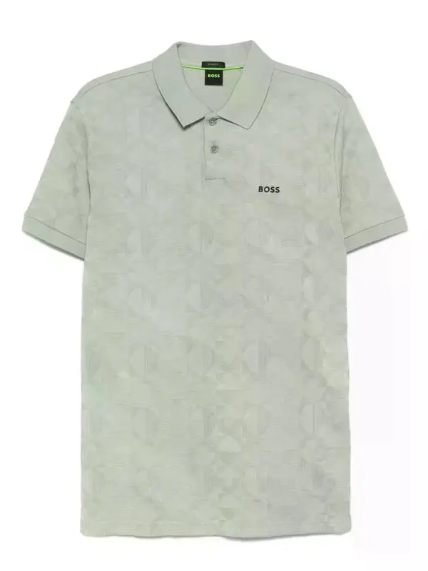 BOSS Geometric-pattern Polo Shirt - Green