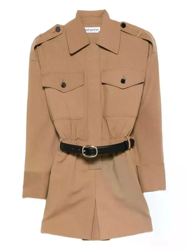 SELF-PORTRAIT Belted Playsuit With Pockets