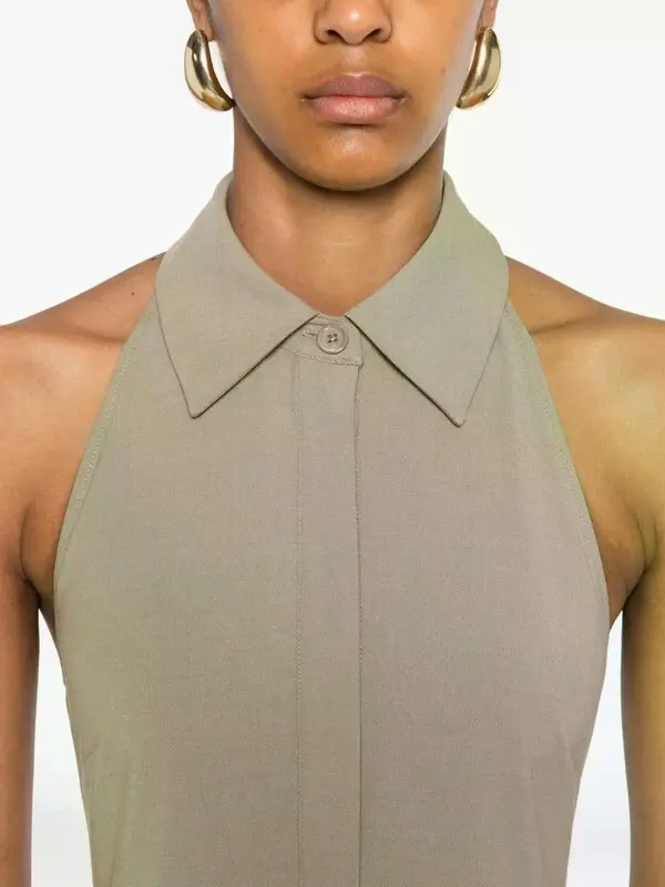 SELF-PORTRAIT Belted Halterneck A-line Dress