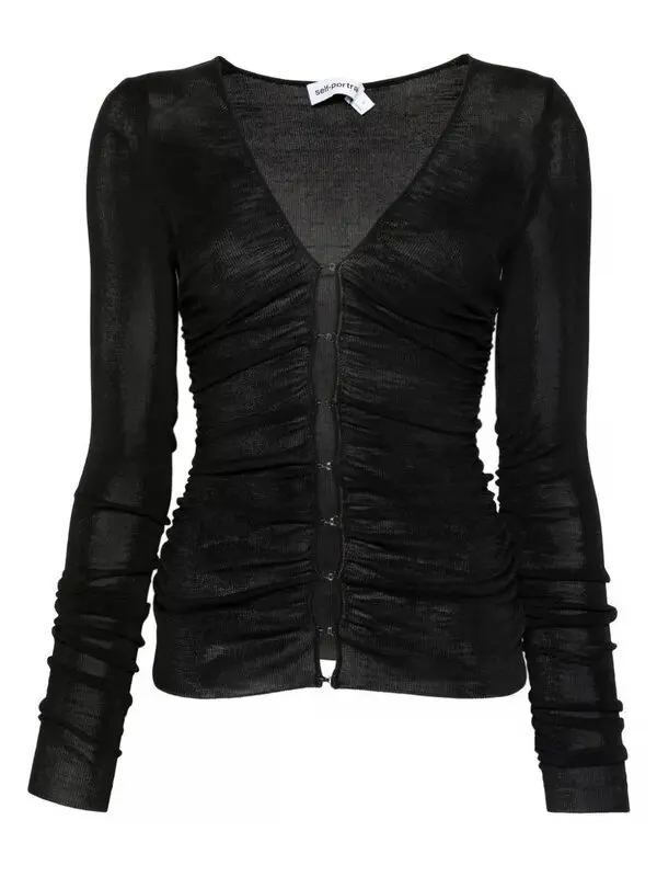 SELF-PORTRAIT Long-sleeve T-shirt With Button Detailing