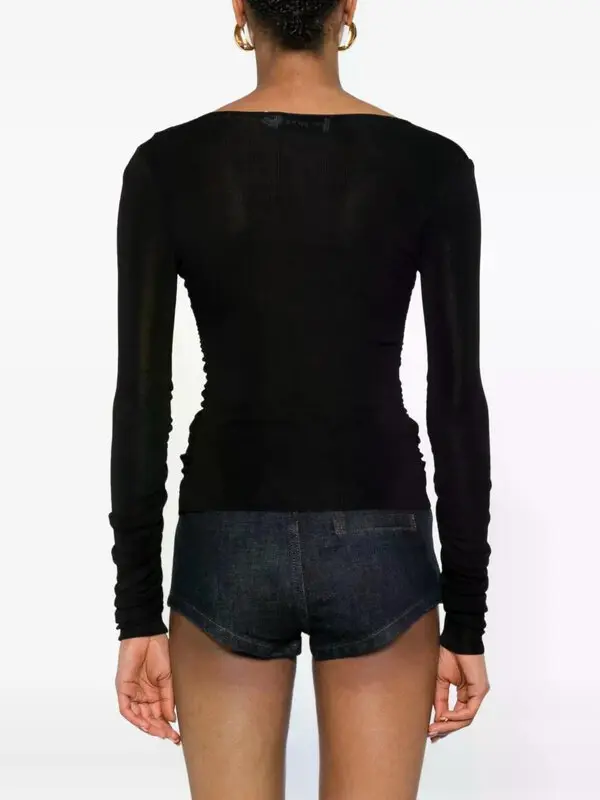 SELF-PORTRAIT Long-sleeve T-shirt With Button Detailing