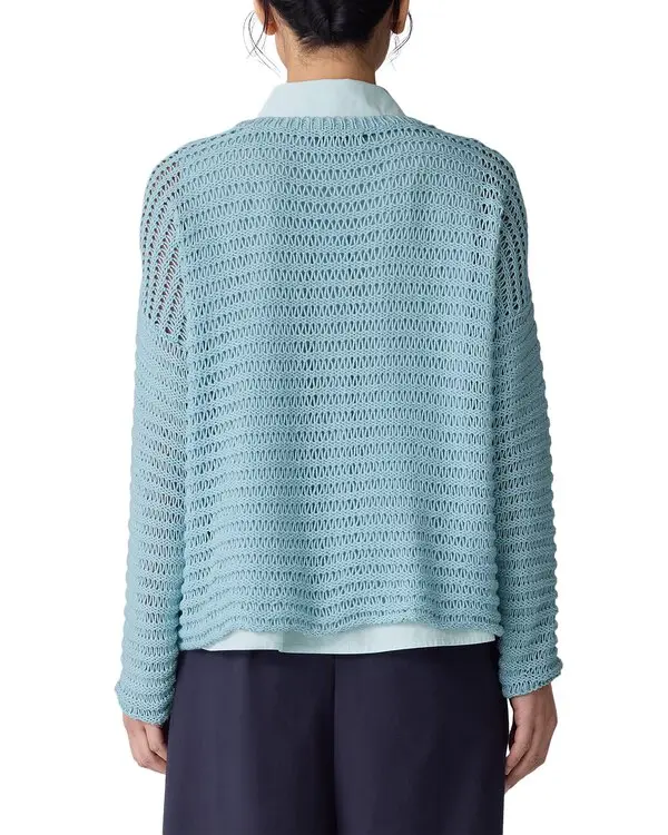 Eileen Fisher Crewneck Cord Yarn Pullover Sweater - Pale Sky