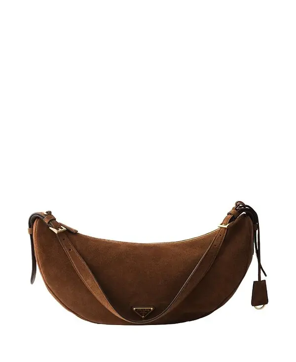 Prada Demi-lune Large Shoulder Bag - Brown