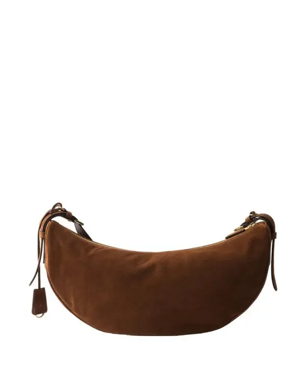 Prada Demi-lune Large Shoulder Bag - Brown