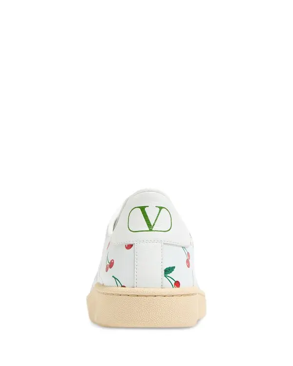 Valentino Garavani Leather Printed Lace-up Sneakers - White Multi