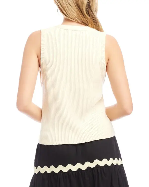 Karen Kane Ribbed Button Sweater Vest