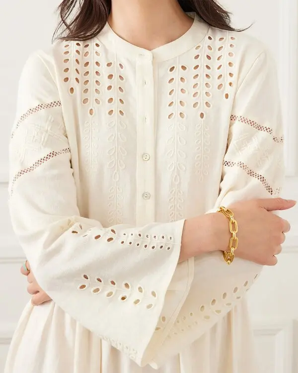 karen kane embroidered tiered dress Karen Kane Tiered Long Sleeve Dress in Black main image 1